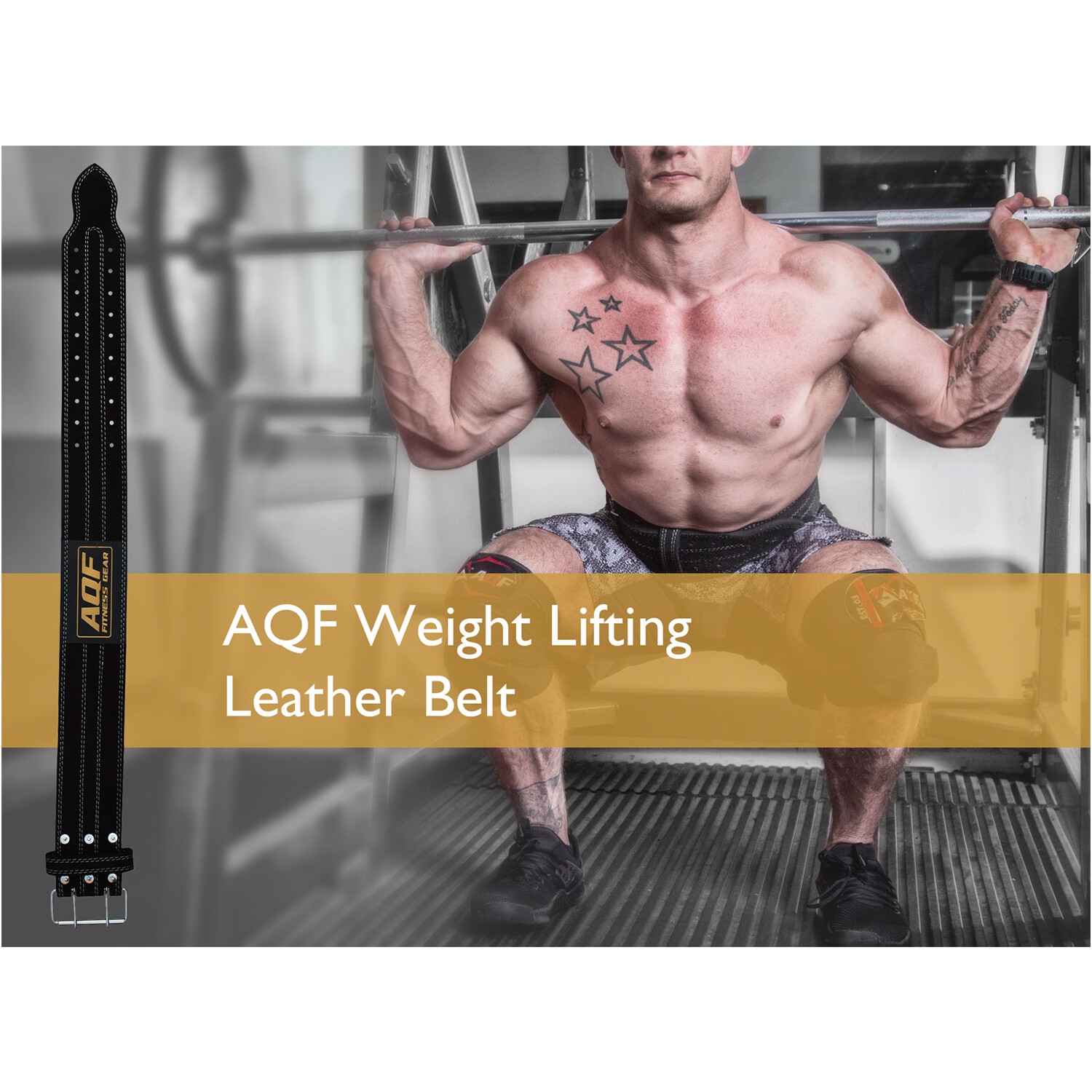 AQF Nubuck Leather Weight Lifting Belt 4” 10mm Powerlifting Steel ...