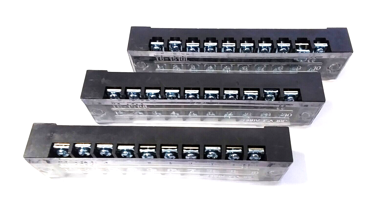 3 BBT 15 amp 10 Position Marine Grade Terminal Blocks w/Clear Safety ...