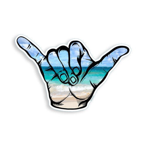 6 x 9 Beach Hang Loose Sticker Hawaii Surfboard Ocean Car Vehicle ...