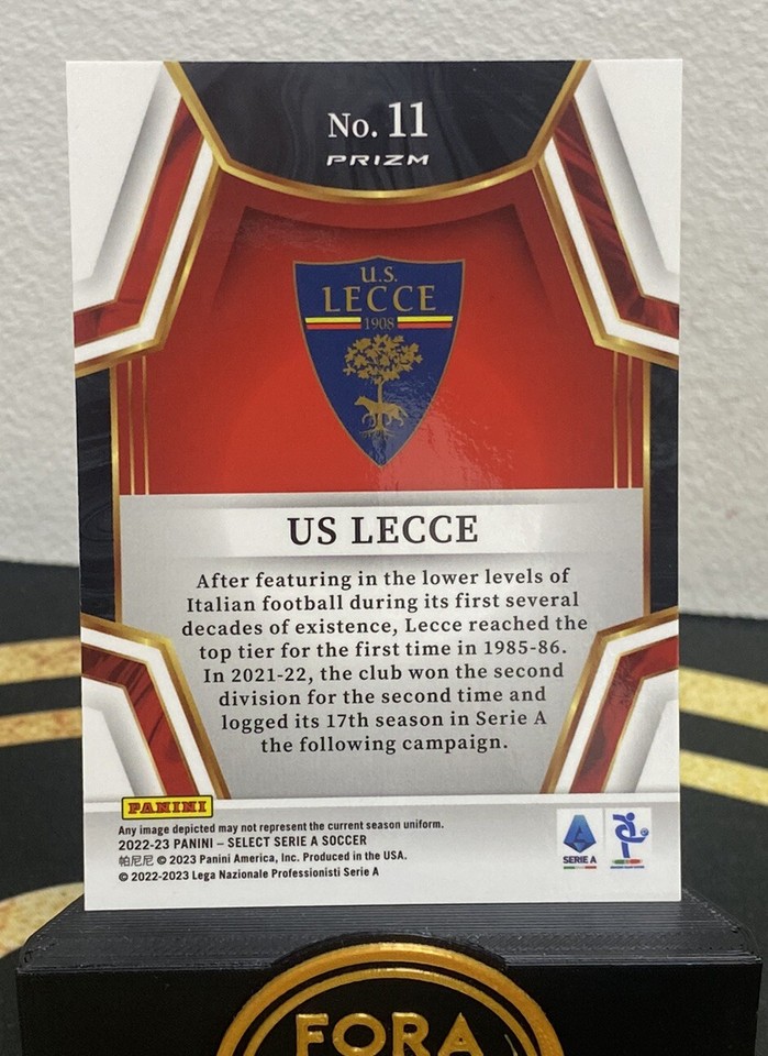 2022 Panini Select Serie A US Lecce Badge Logo Team SSP ~/20 Scudetto ...