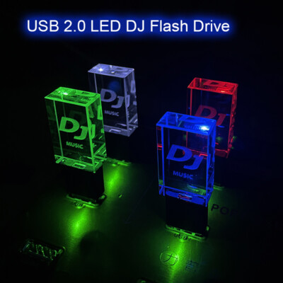 Logo Crystal DJ LED 8GB 16GB 32GB 64GB 128GB 256GB USB 2.0 Flash Drive ...