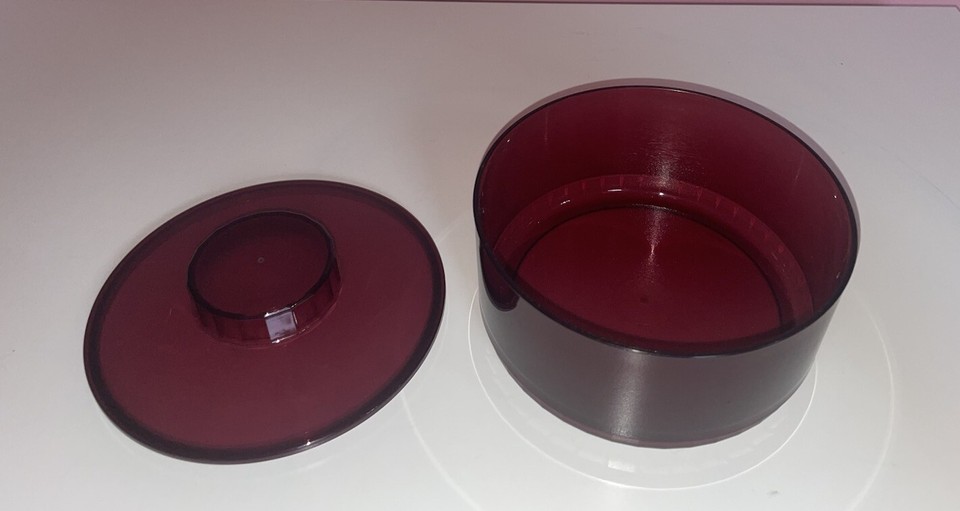 Tupperware Red Preludio Container Bowl Lid Acrylic Candy Snack ...