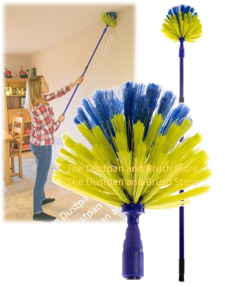 Extendable Cobweb Brush Domed Head Cob Web Feather Duster Long ...