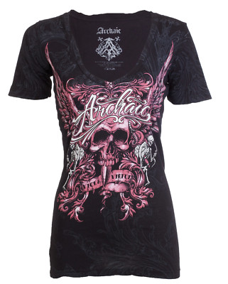 Archaic by Affliction Women's T-shirt Grace Biker Tattoo | eBay