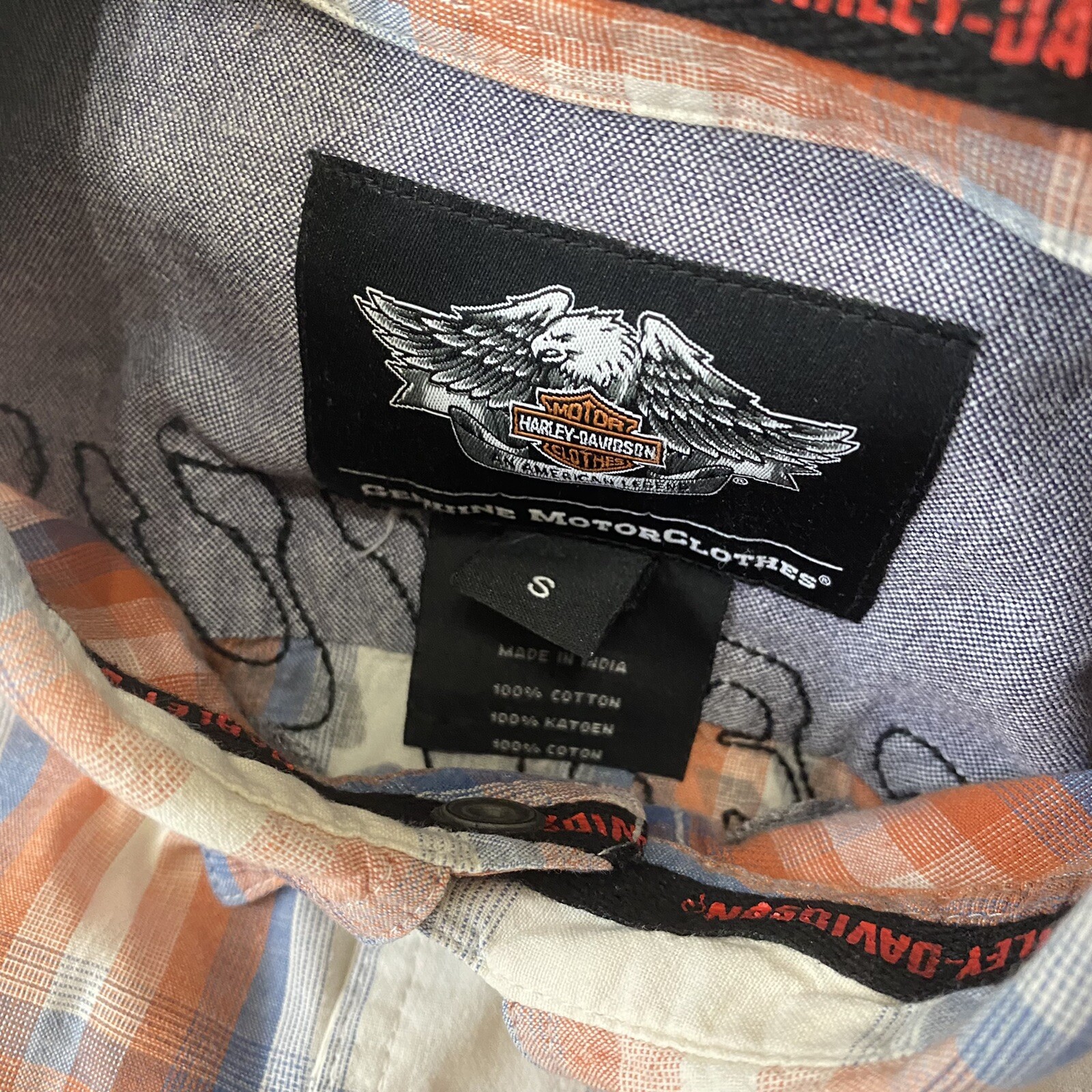 Harley Davidson Men's Small Metal Snap Embroidered Ga… - Gem