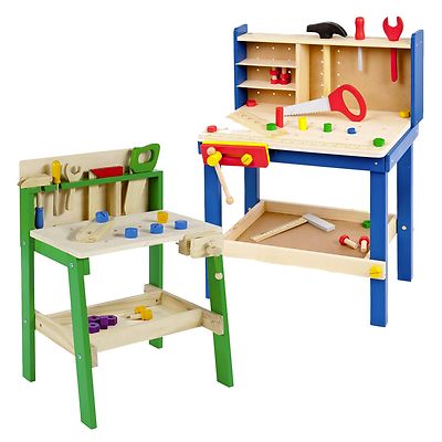 Kids Wooden Work Tool Bench Kitchen Set Play Pretend Toys Cooking Chef ...