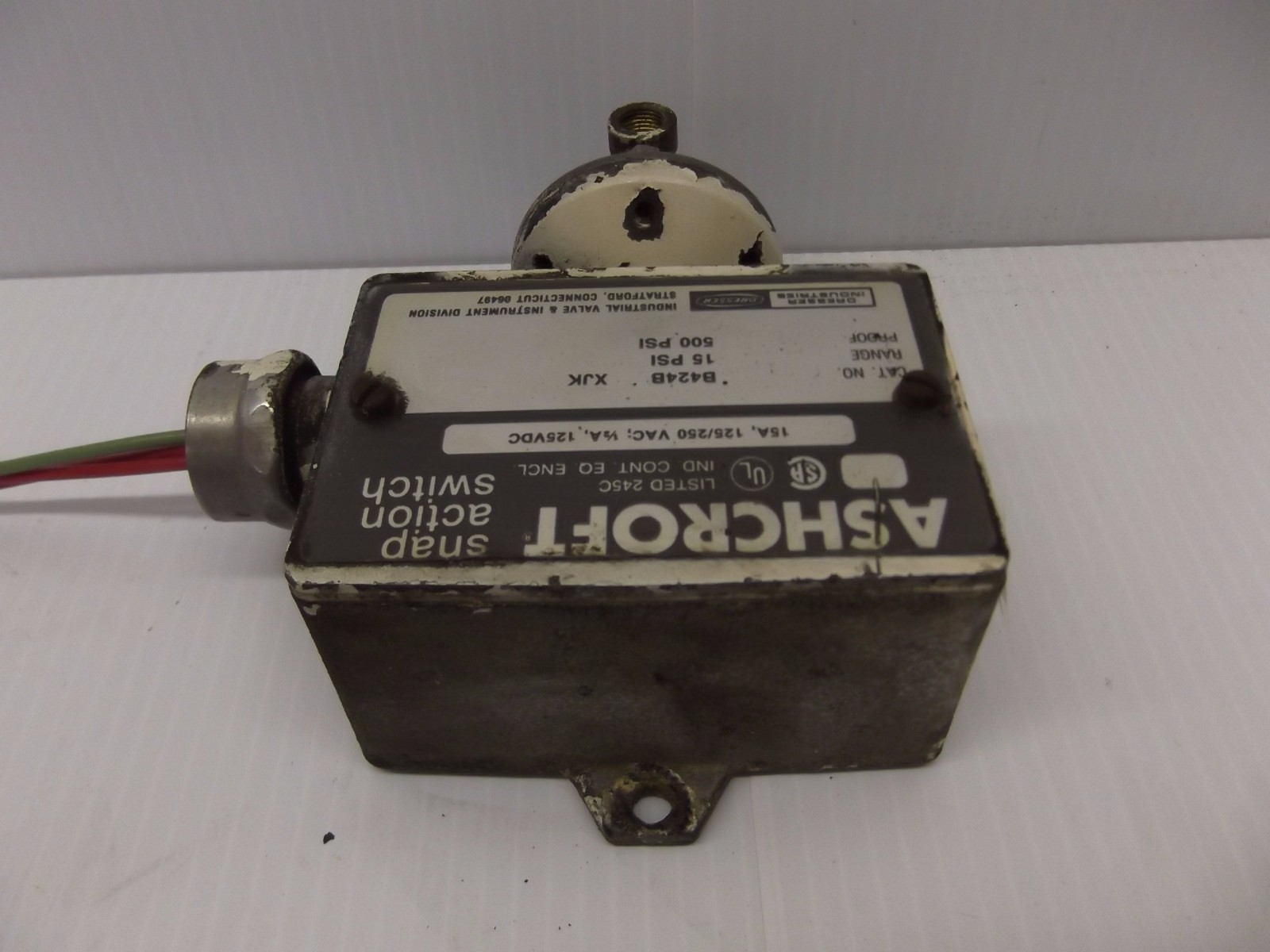 Ashcroft Dresser Industries Snap Action Switch B424B 500 PSI with 15 ...