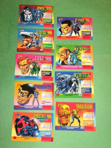 1993 MARVEL UNIVERSE SERIES IV RED FOIL 9 CARD INSERT SET SKYBOX 2099 ...