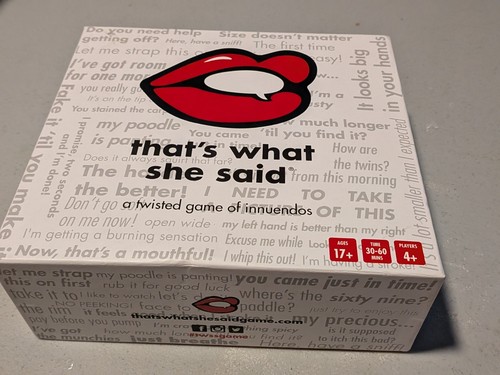 That's What She Said-The Party Game of Twisted Innuendos Game | eBay