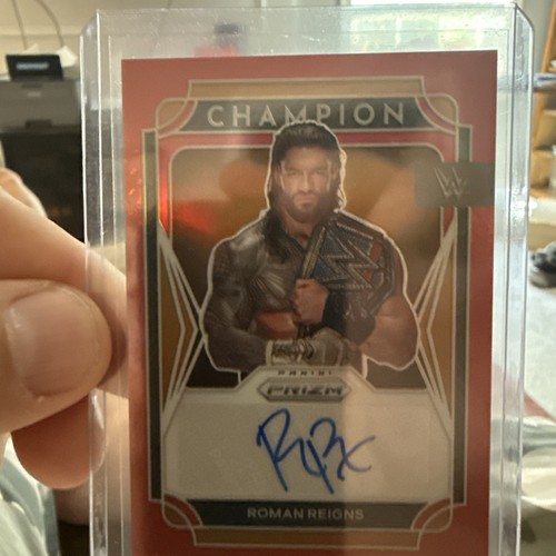 2022 Panini Prizm WWE Champion Signatures Red /99 Roman Reigns MINT ...