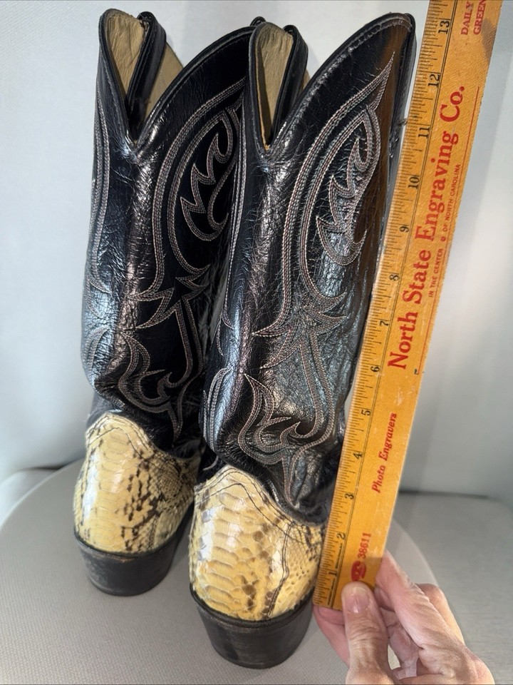Vintage Back Cut Python Cowboy Boots 11 D Snakeskin USA 5130 | eBay
