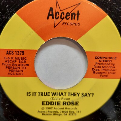 Eddie Rose, Is It True What They Say? | 2800 Miles, 7" 45rpm Vinyl, VG+ ...