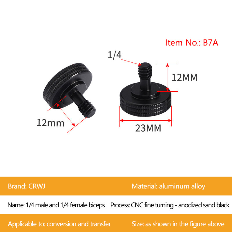 1/4" Dual Nuts Tripod Double Layer Thread Screw Mount Adapter For ...