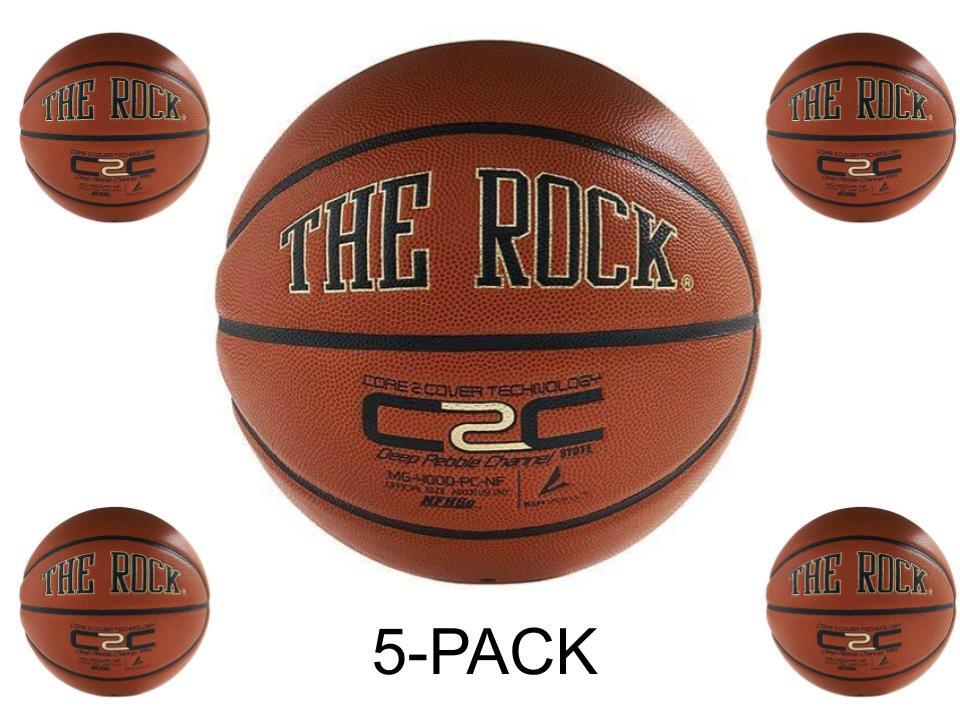 The Rock C2C Basketball Composite Leather 5-PACK NFHS Game Ball Men's ...