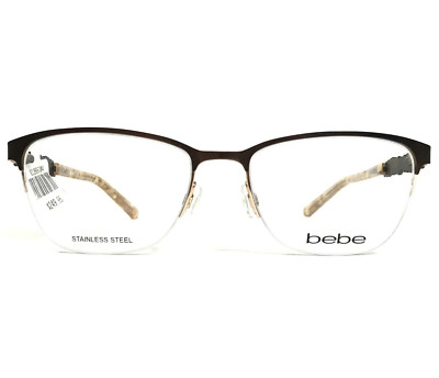 Bebe Eyeglasses Frames BB5177 200 TOPAZ Floral Brown Gold Crystals 52 ...