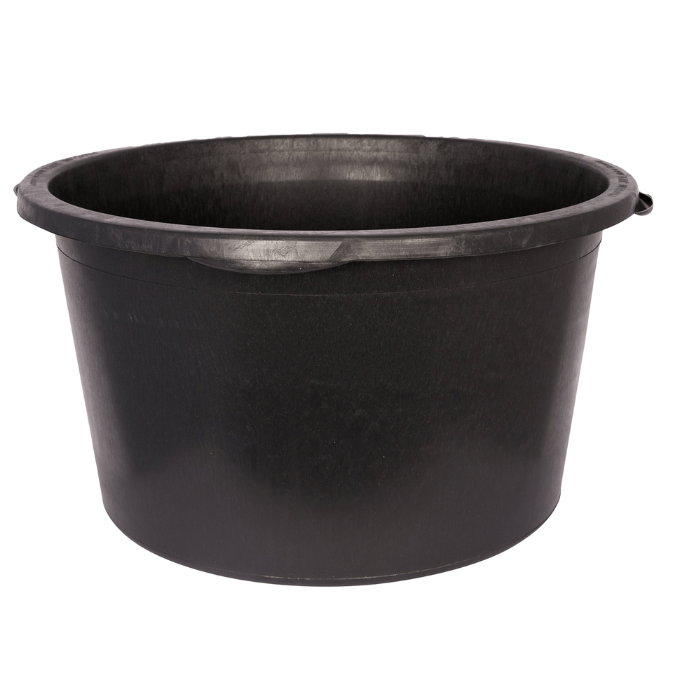 Rigid Black Plastic Round Tub 65 Ltr Storage Garden Planter Ponds 34cm ...