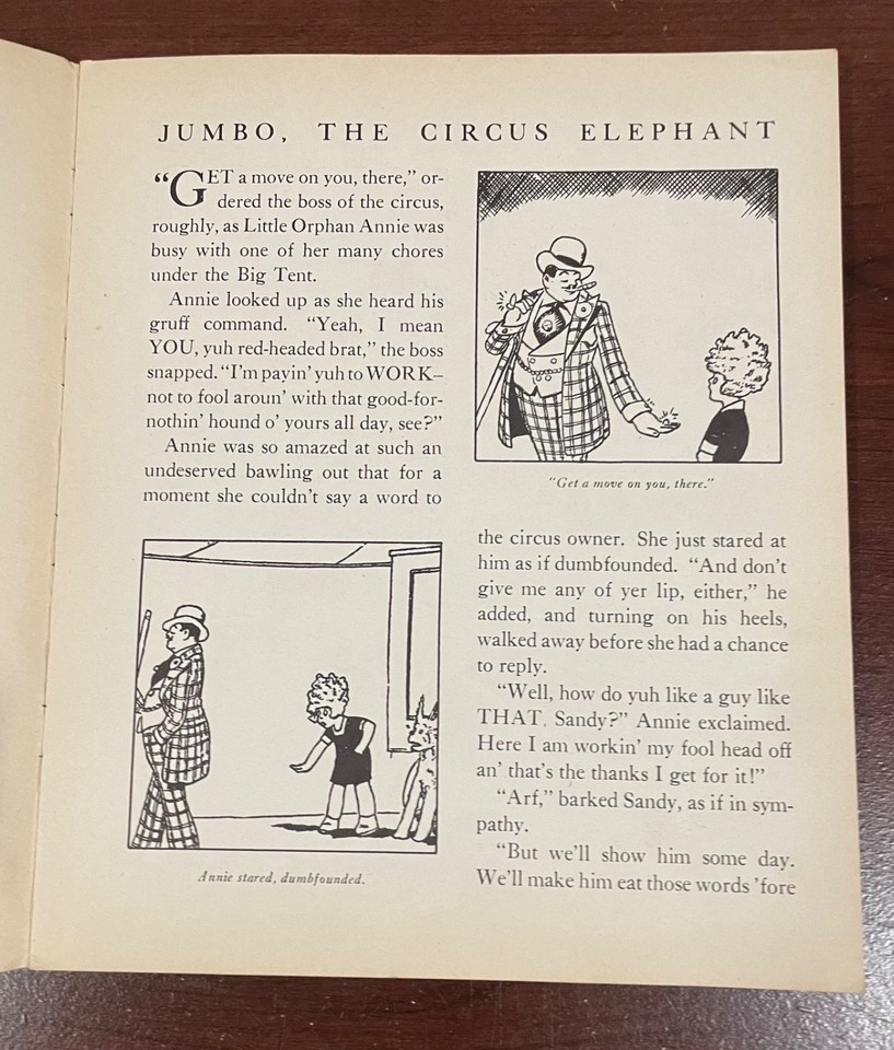 1935 The "POP-UP" LITTLE ORPHAN ANNIE And JUMBO, THE CIRCUS ELEPHANT ...