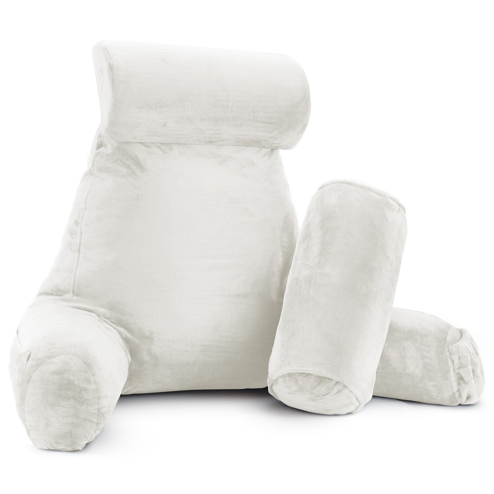 Large Soft Foam Reading & TV Relax Pillow + 2 Neck & Lumbar Pillows ...