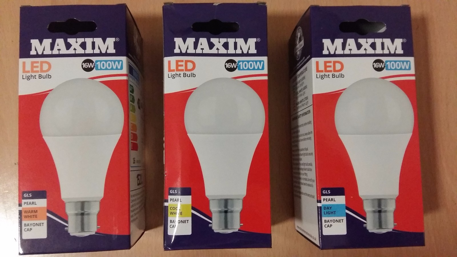 Maxim LED GLS Bulbs 6w 10w 16w BC B22 ES E27 Warm Cool Day White 40w ...