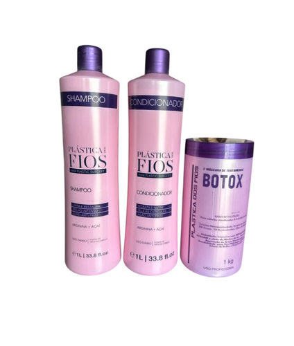 PLASTICA DOS FIOS DETOX SHAMPOO HYDRATING CONDITIONER AND BTOX FOR HAIR ...