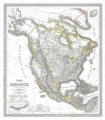1841 Weiland Map of North America w / Republic of Texas | eBay
