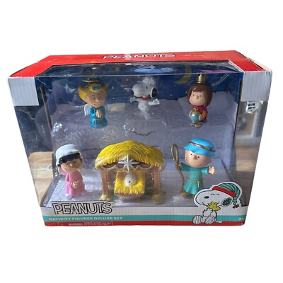 peanuts nativity figures deluxe set christmas Charlie Brown Snoopy New ...
