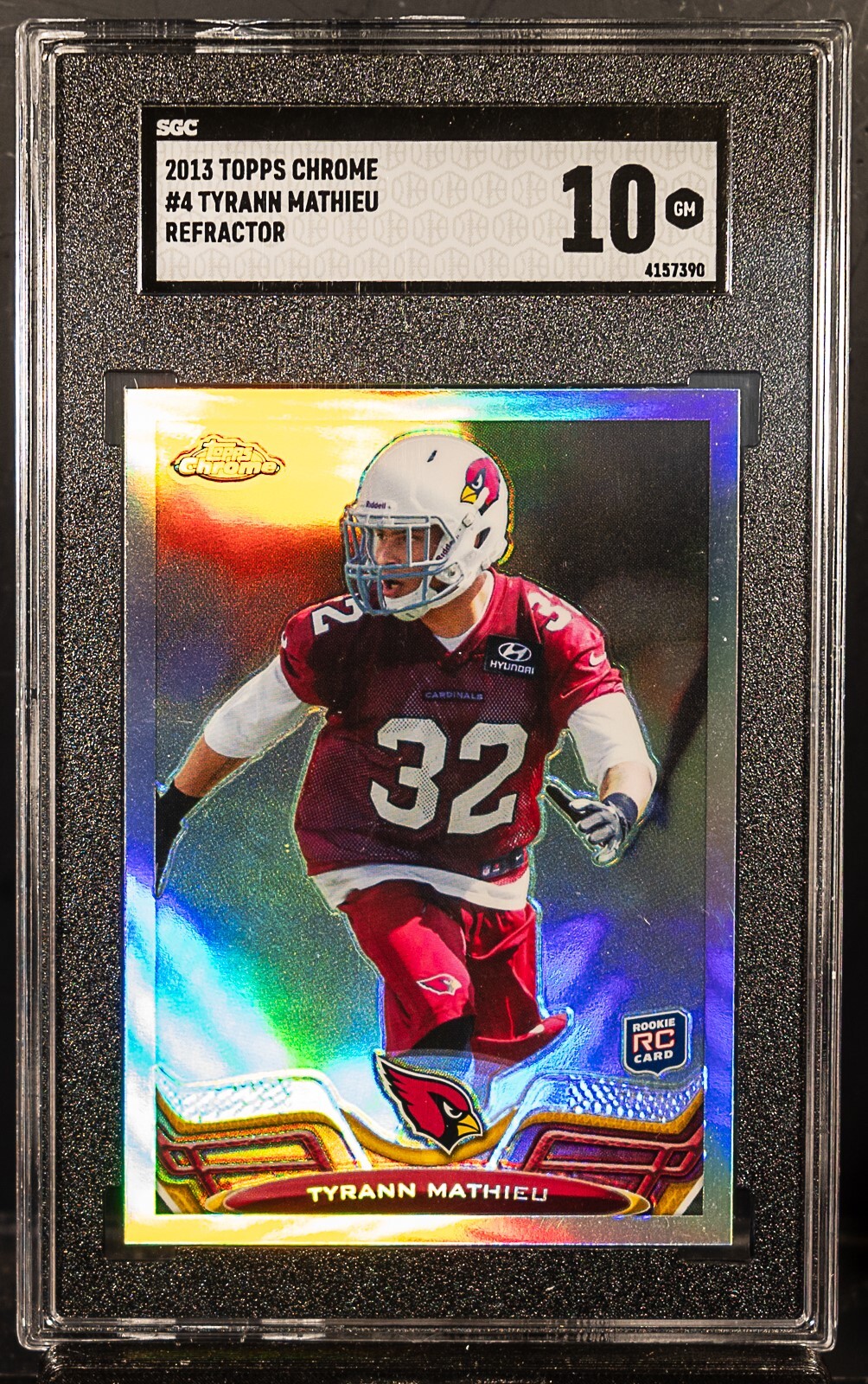 7390 Tyrann Mathieu 2013 Topps Chrome Refractor 4 Cardinals SGC 10 GEM ...