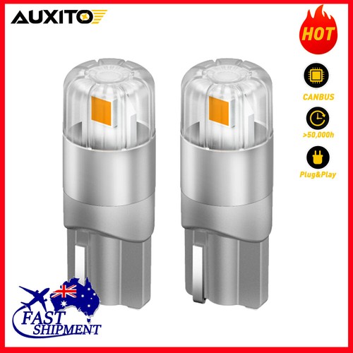 2X 3030 2SMD Amber T10 194 168 W5W COB Bright LED Light Bulb Waterproof ...
