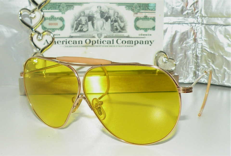 VTG 1940s AMERICAN OPTICAL 1/10 12K GF FUL VUE HAZEMASTER AVIATION ...