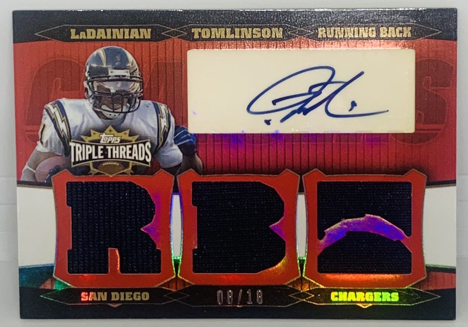 2006 Topps Triple Threads LaDainian Tomlinson Auto Triple Patch /18 SD ...