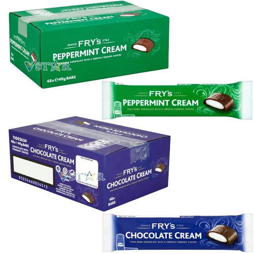 Frys Peppermint Cream & Chocolate Cream Bars 49g Perfect Kids Treat ...