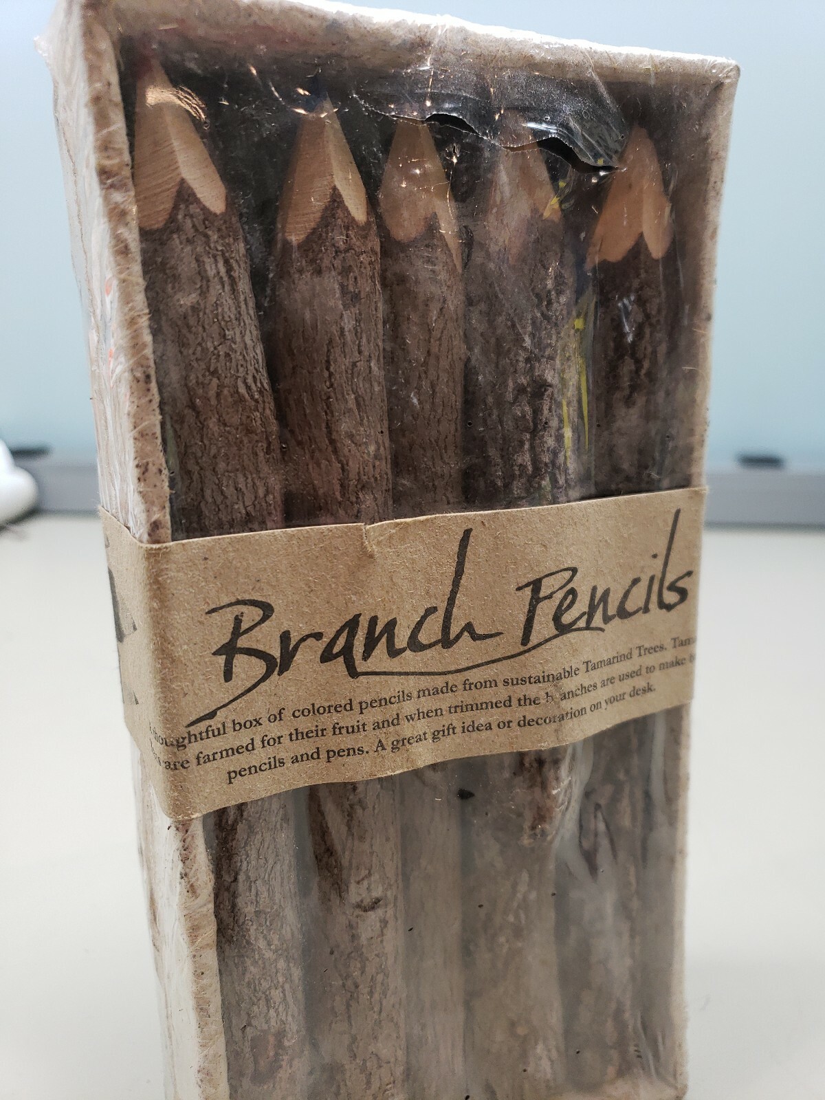 Wooden tree Branch PENCILS limbs/twings colored~ set of 7" in nice box ...