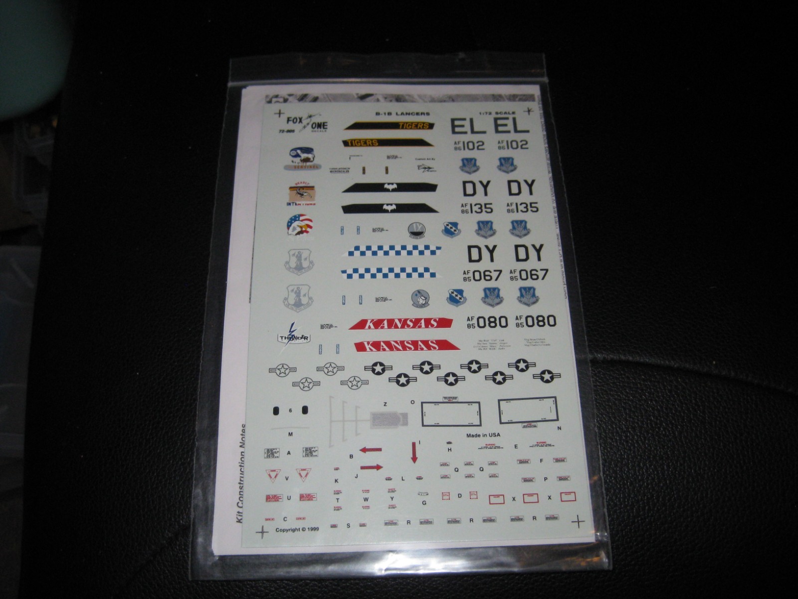 B-1B Lancers Bats, Tigers, Mohawks, Jayhawks by Fox-One decals in 1/72 ...