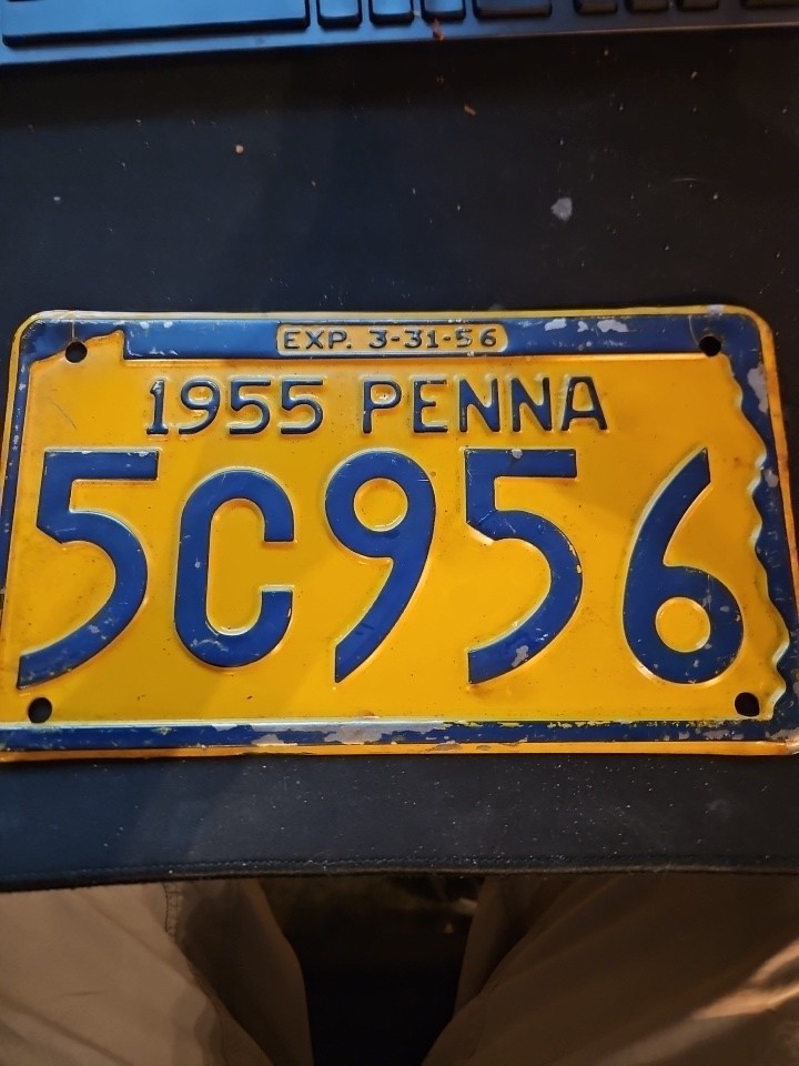 1955 Pennsylvania License Plate State Shape PA Penna Car Tag - (Pick ...