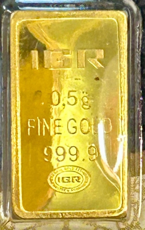 .5 Gram 1/2 Gram PURE 24K GOLD IGR Mint 999.9 Bullion Bar Istambul ...