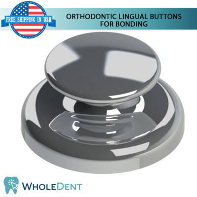 0rthodontic Dental Metal Lingual Buttons Bondable Covex Flat Base Ø3 ...