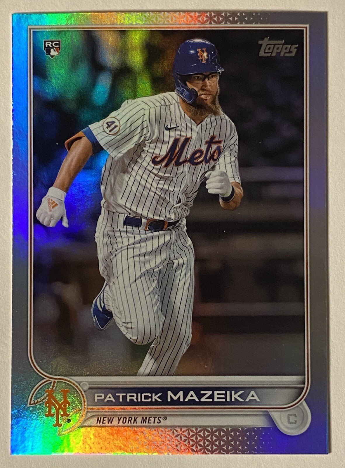 2022 Topps Series 1 Silver Foil Card #166 Patrick Mazeika New York Mets ...