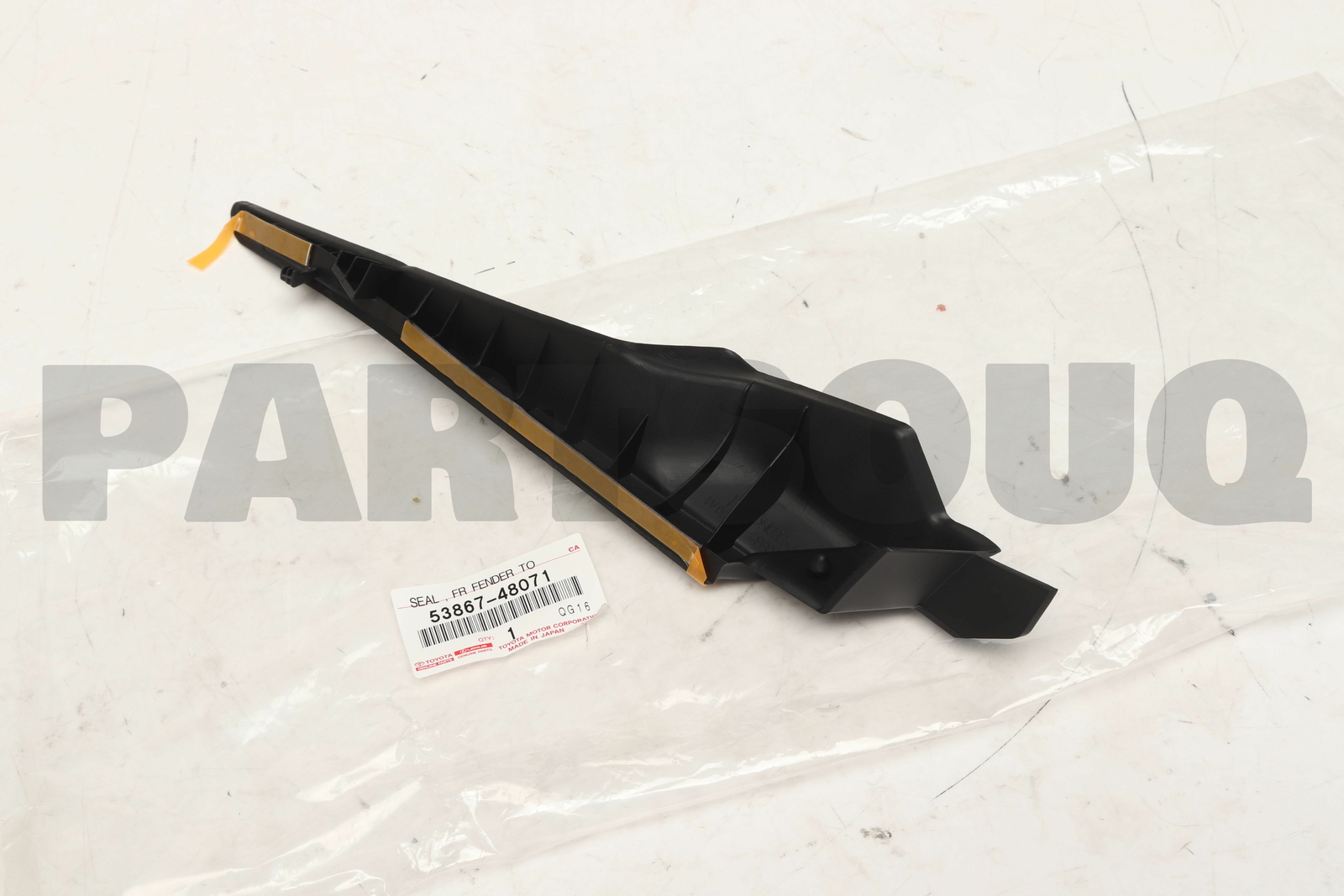 5386748071 Genuine Toyota SEAL, FRONT FENDER TO COWL SIDE, LH 53867 ...