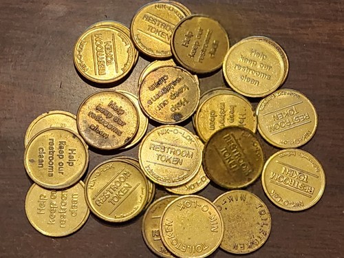 NIK-O-LOK Small Restroom Tokens - Lot of 50 ** Vintage Bathroom Tokens ...