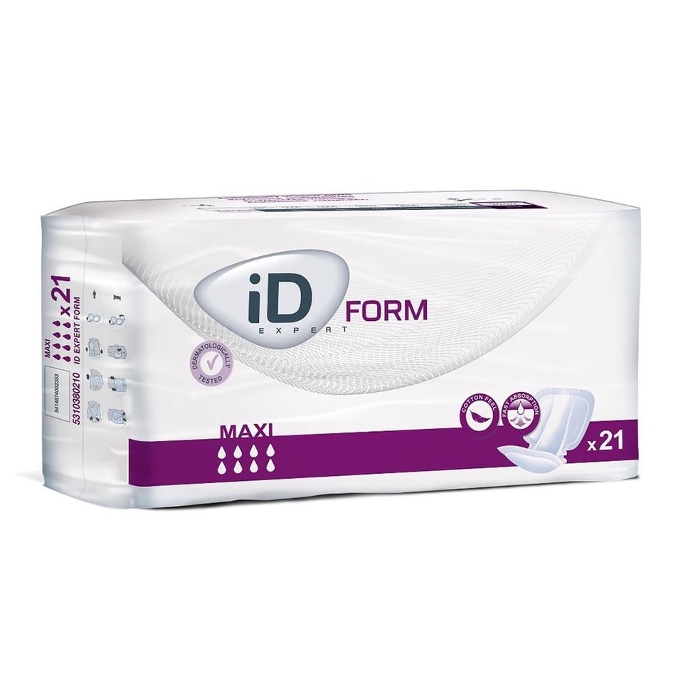 4 x ID Expert Form 3 Maxi -PACK OF 21- Incontinence Aid 84 Pads Adult ...