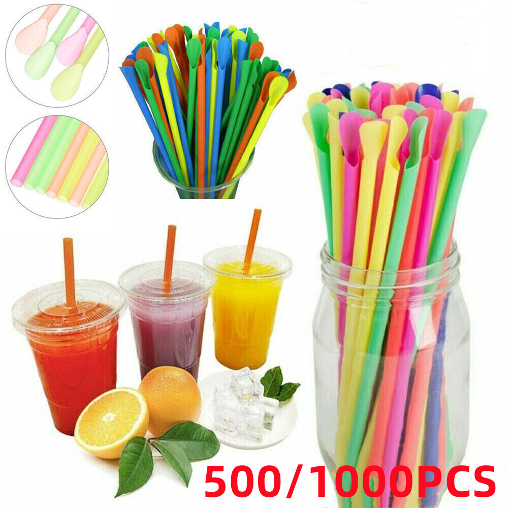 Plastic Spoon Straws