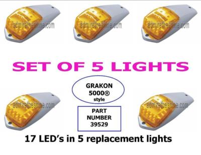 17 LED Square AMBER/AMBER REFLECTOR Cab Light Kit | eBay