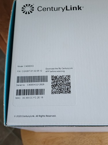 Century Link C4000XG GreenWave Gigabit FIBER Wi-Fi Modem Router Combo ...