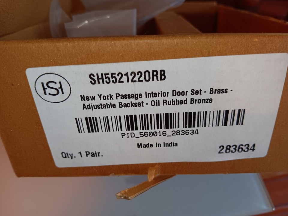 New York Passage Interior Door Set- Adjustable Backset - Oil Rubbed ...