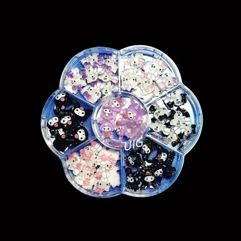 Sanrio Nail Jewelry Charms Kit Hello Kitty Kuromi Rhinestone Gems ...