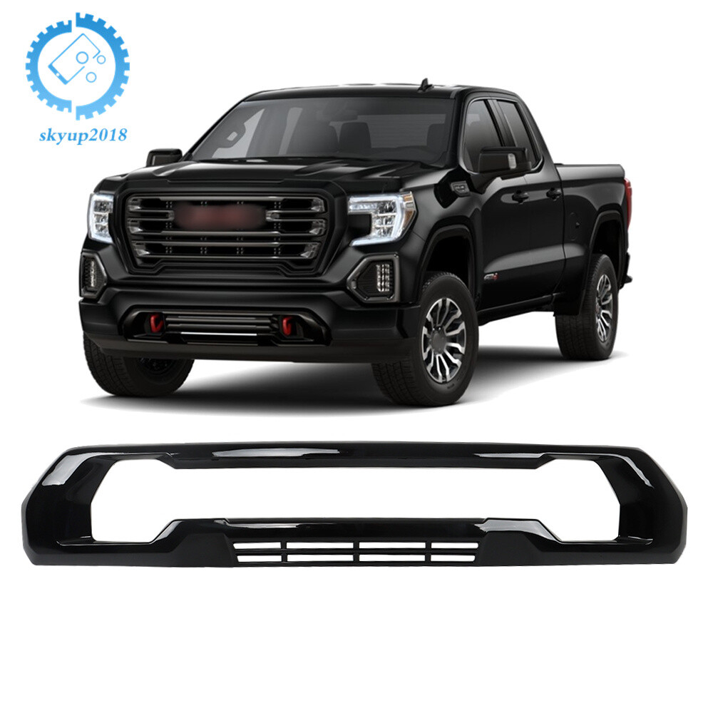 Lower Open Skid Plate Valance Gloss Black For GMC Sierra 1500 2019-2022 ...