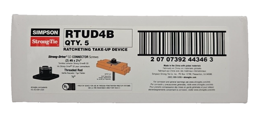 5 PK. Simpson Strong Tie RTUD4B Ratcheting Take-Up Device, for 1/2 ...