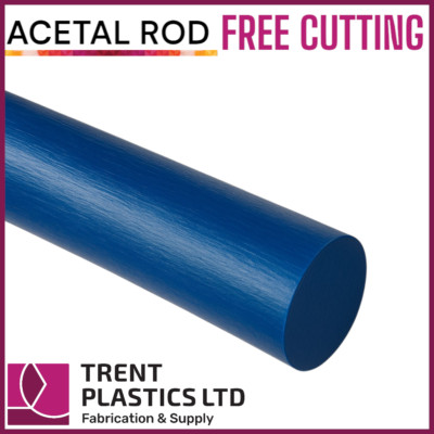 Acetal Rod - BLUE Cut to Size Plastic Round Bar Delrin Copolymer POM C ...