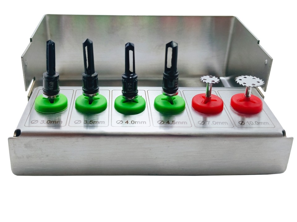 Dental Bone Collector Kit 6 Pcs –Implant Drills and Hole Saw Disks Tool ...