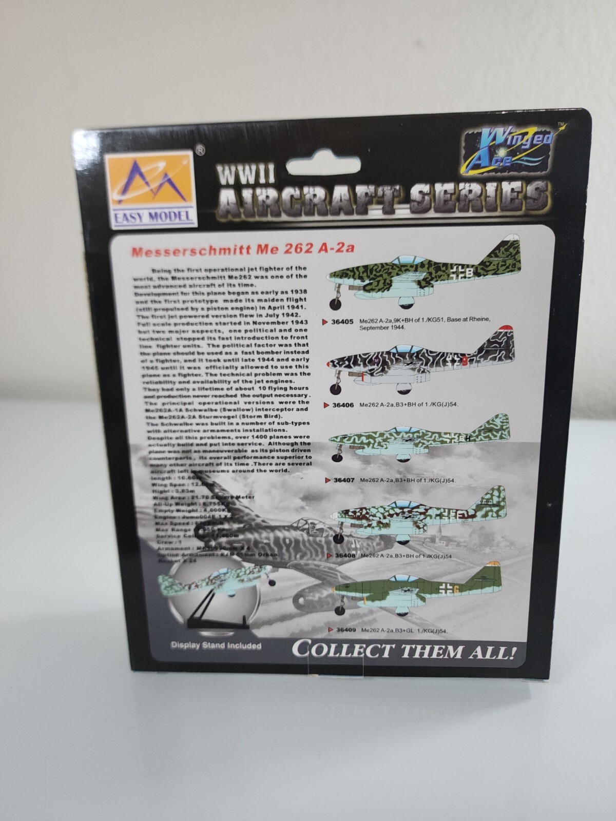 MRC ME262 A-2A B3+GL 1./KG(J) - Pre-Built Plastic Model Airplane - 1/72 ...